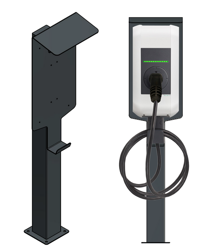 Ladesäule passend für SolarEdge Home Wallbox mit Dach | Ständer | Stan